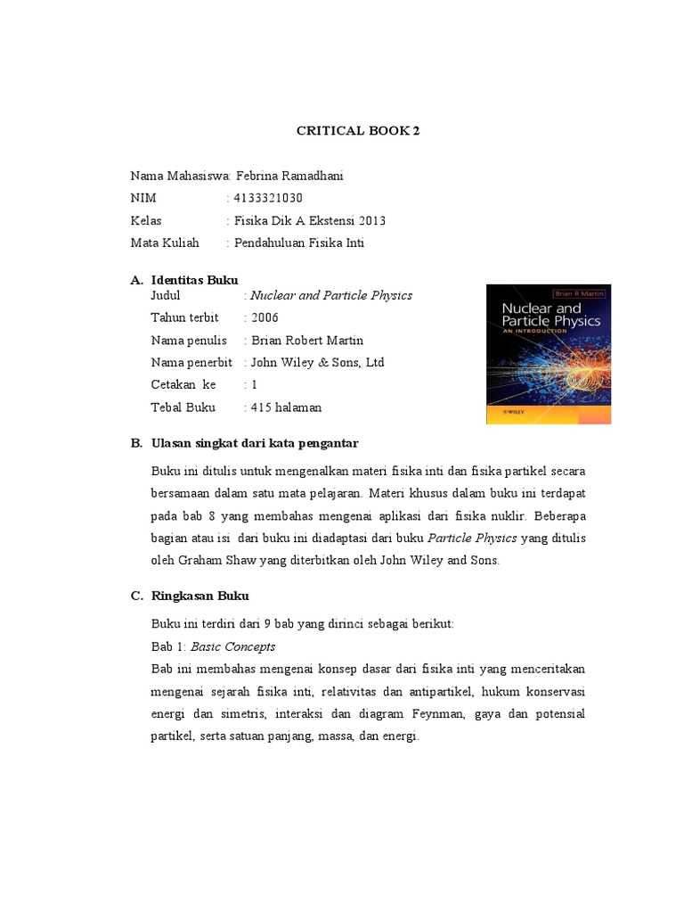 Ulasan Buku "Nuclear and Particle Physics" | PDF