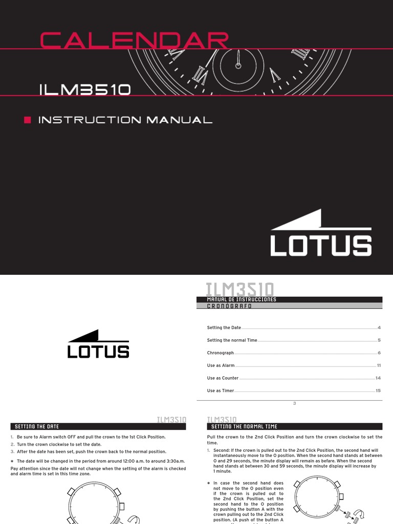 Manual Ceas Lotus | PDF