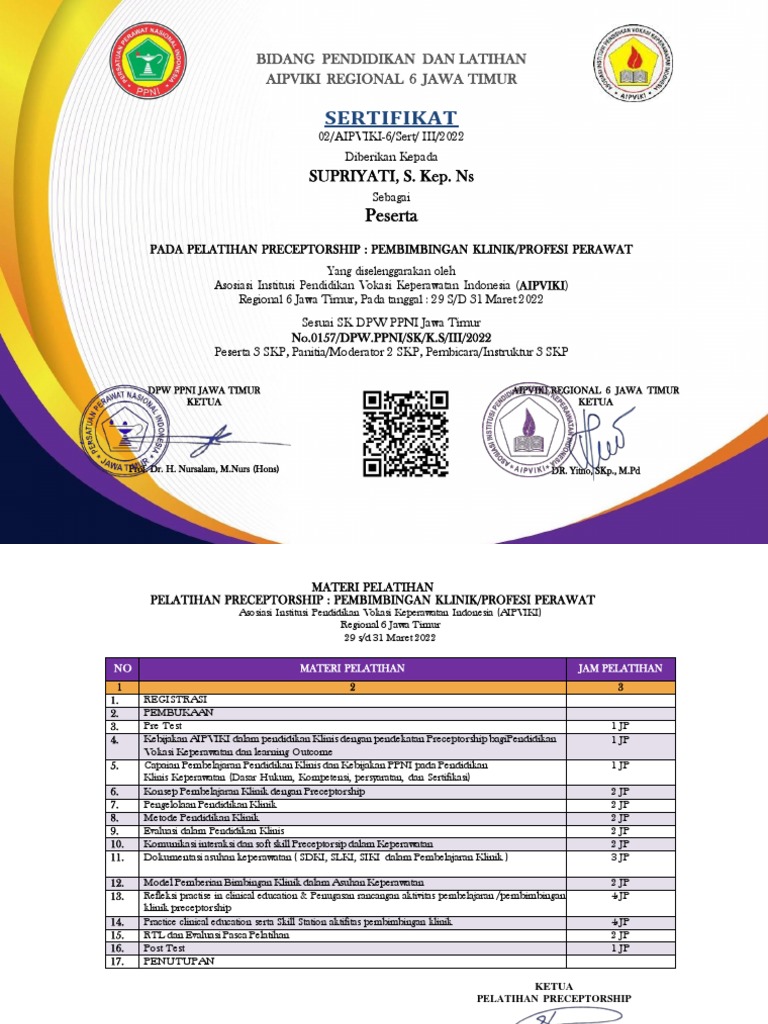 Certificate-SUPRIYATI, S. Kep. Ns | PDF