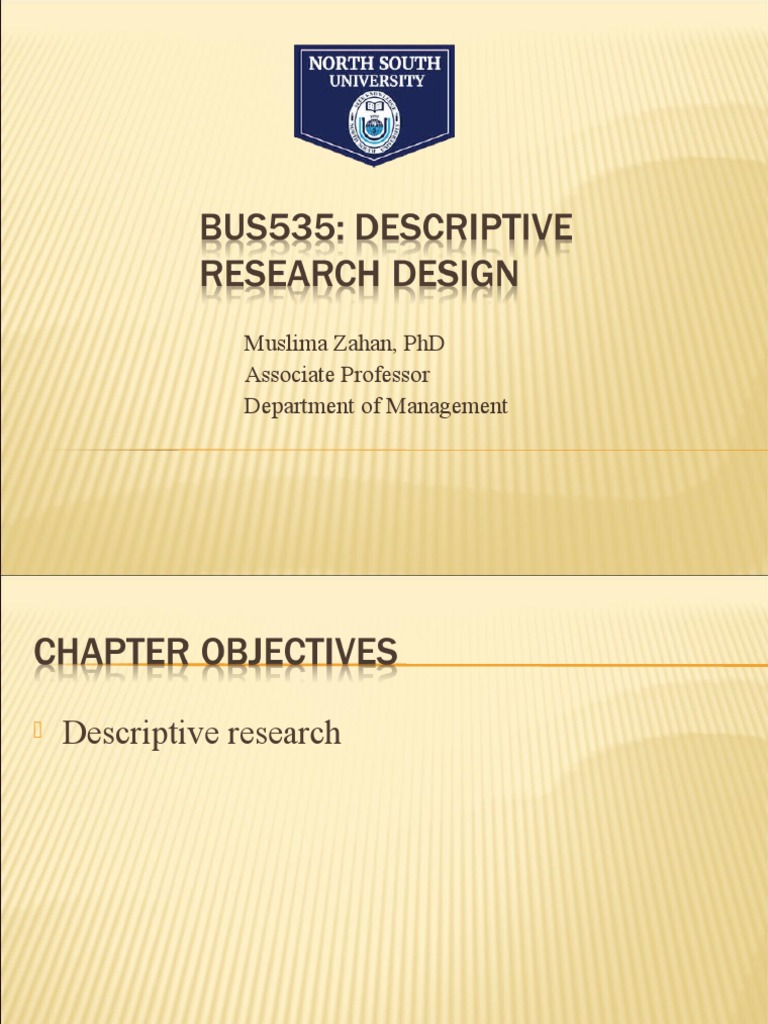 Lecture 5 - Descriptive Research Design-2 | PDF | Survey Methodology | Sat