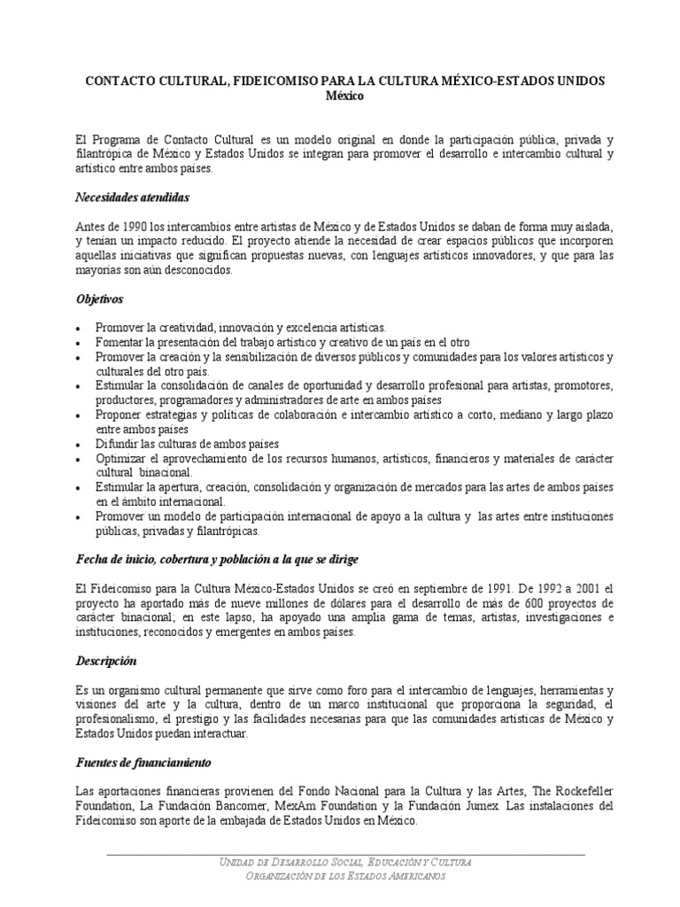 Mexico Contact o Cultural Fide I Comiso | PDF