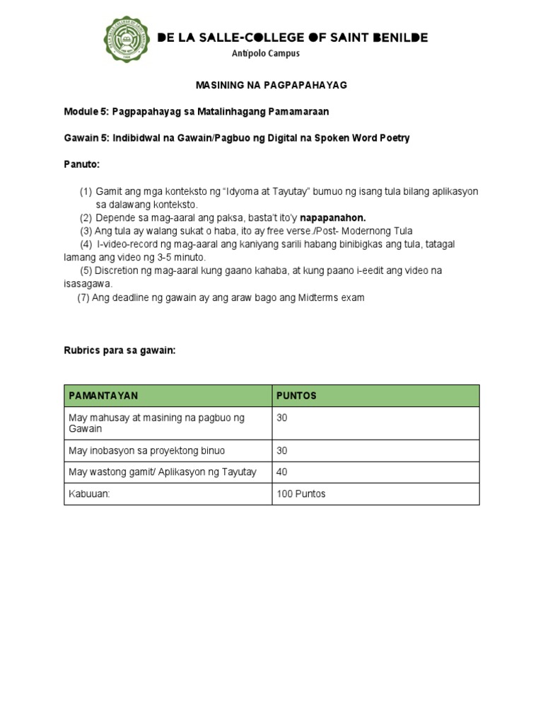 Module 5 - Performance Task | PDF