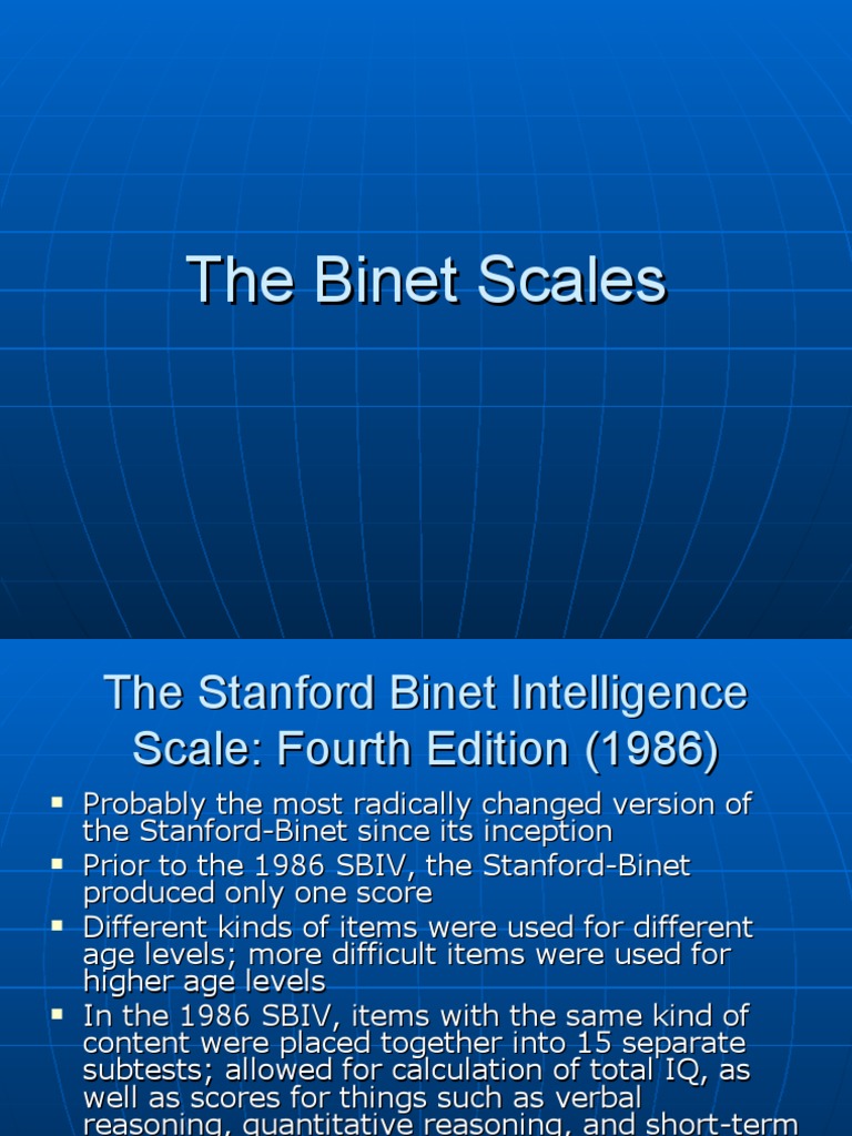 Lecture 14 - The Binet Scales | PDF