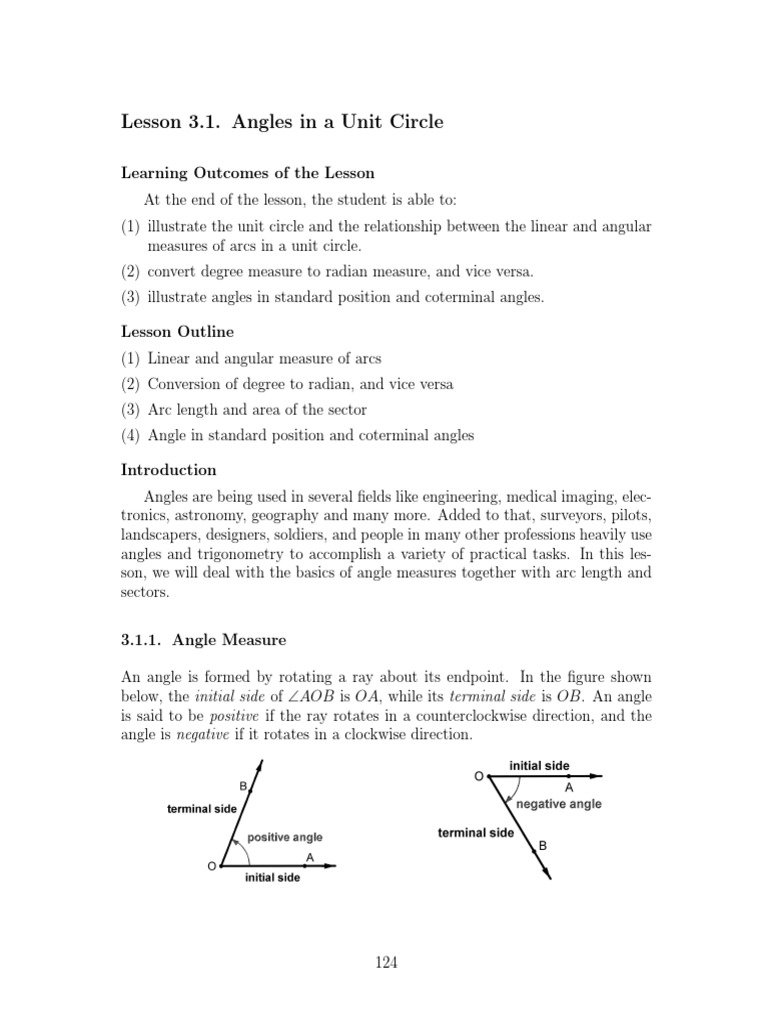 01 Unit Circle and Circular Functions | PDF | Trigonometric Functions ...