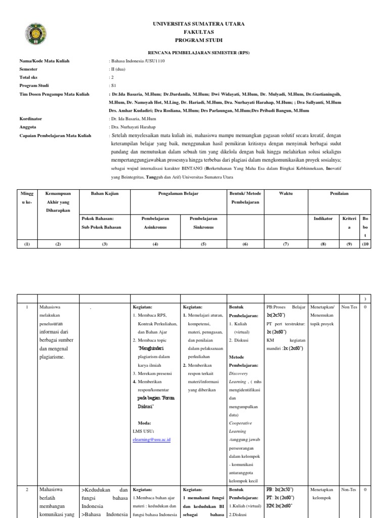 RPS B. Indonesia Terbaru 2023 | PDF