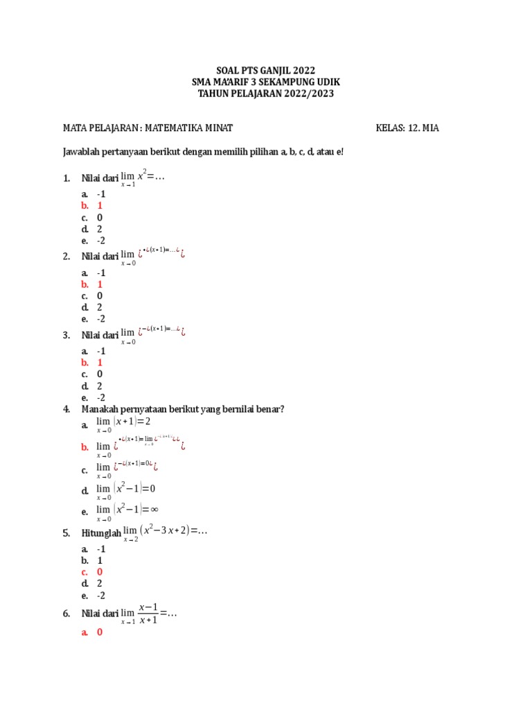 Matematika Minat 12 | PDF