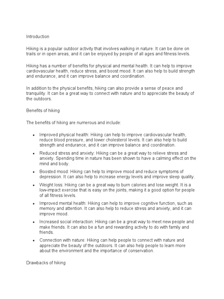 Case Study Hiking | PDF | Physical Fitness | Psychology