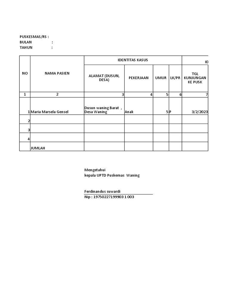 Format Laporan Rabies | PDF