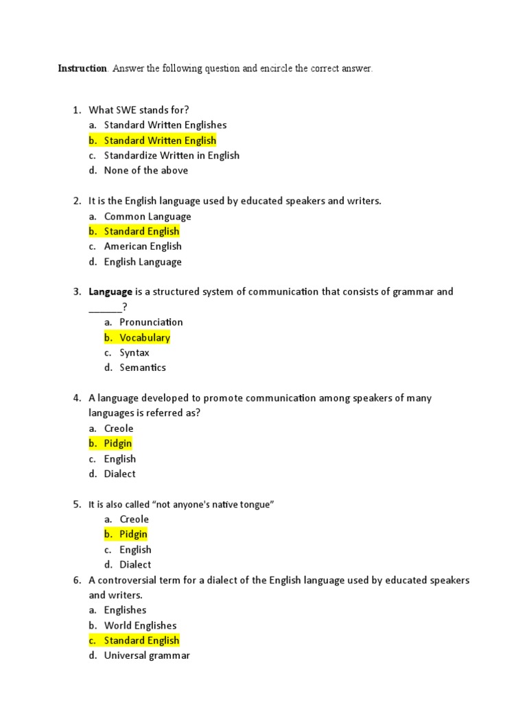 LCS Pop Quiz | PDF | Language Arts & Discipline