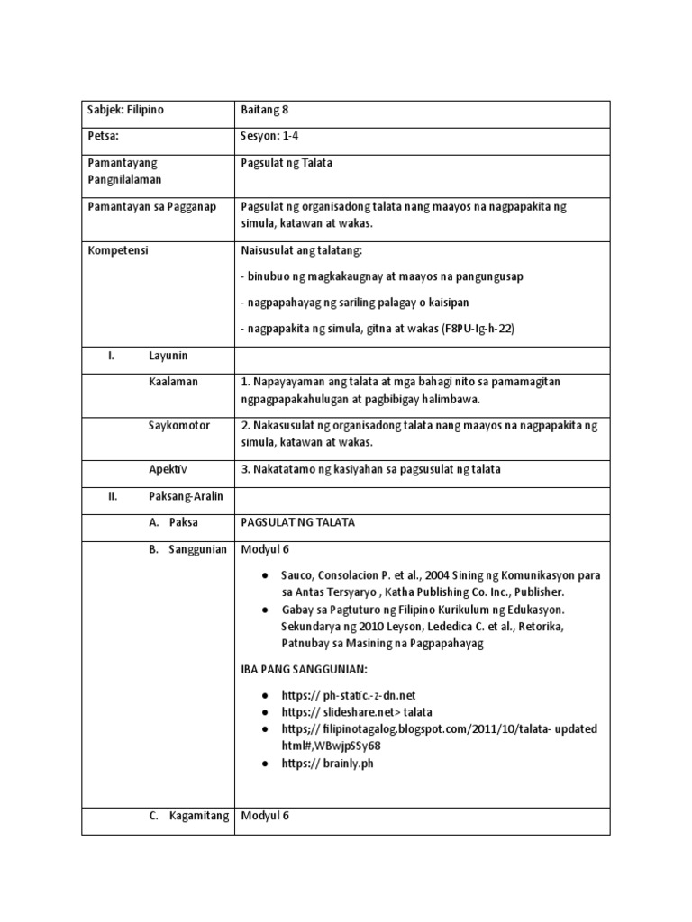 Filipino8 Q1 Week6 | PDF