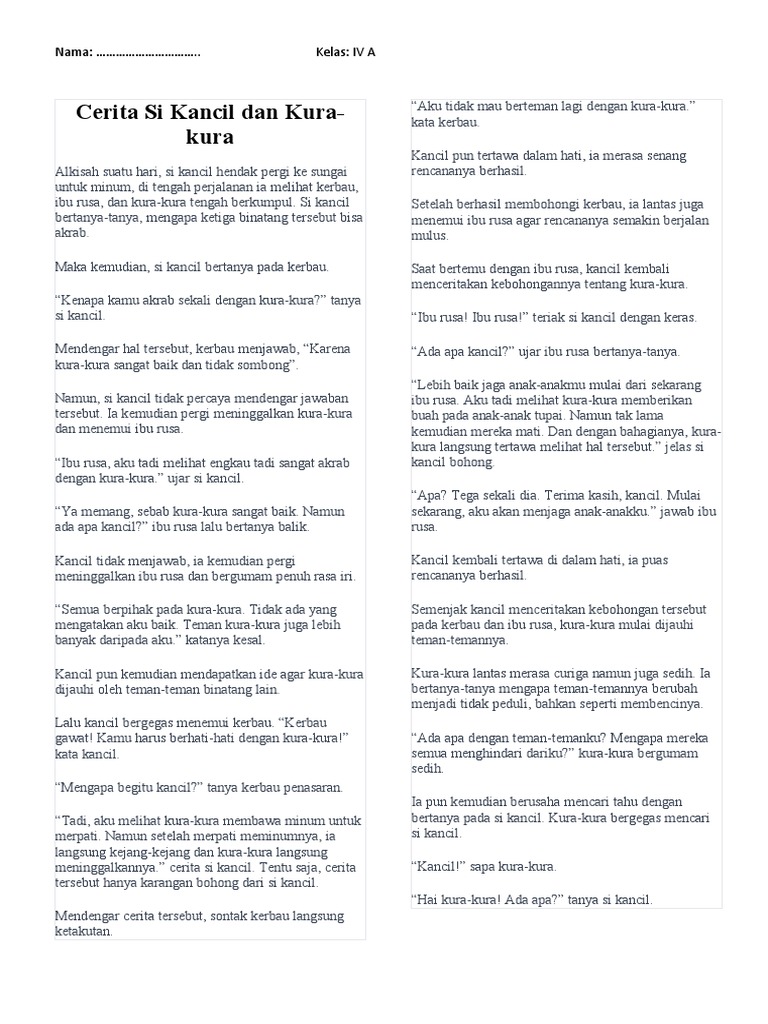 Cerita Si Kancil Dan Kura Pdf