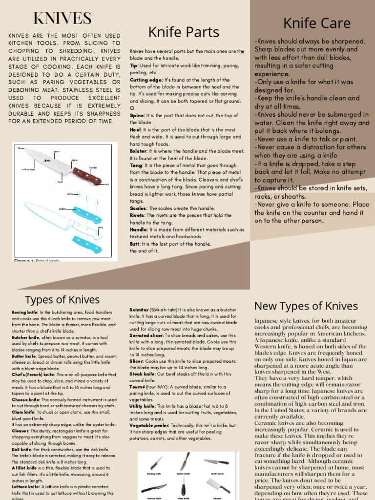 Knives: Knife Parts Knife Care | PDF | Knife | Blade