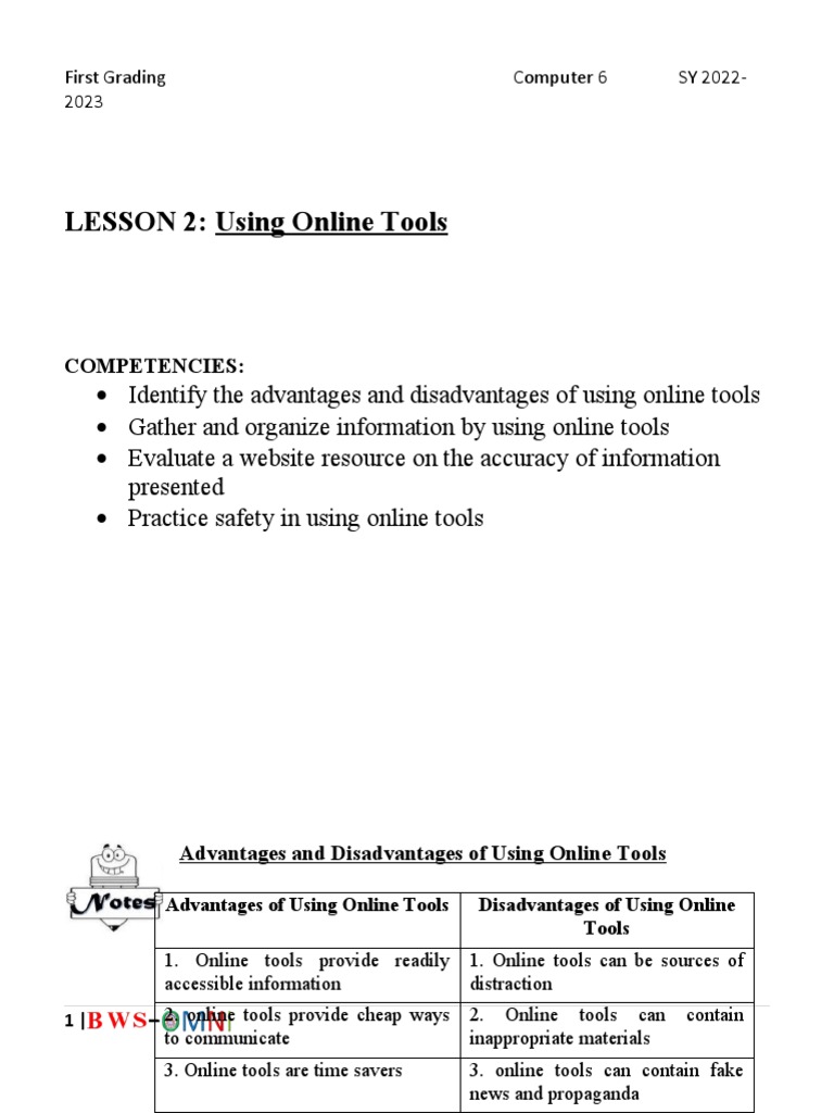 Advantages and Disadvantages of Online Tools | PDF | World Wide Web ...