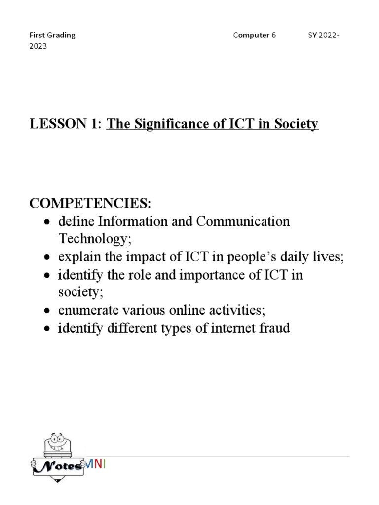 Significance of ICT in Society for Students | PDF | Educational ...