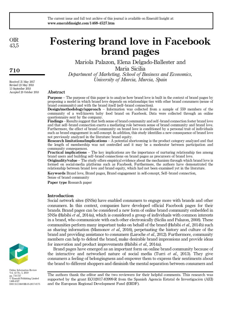 Building Brand Love on Facebook Pages | PDF | Brand | Identity (Social ...