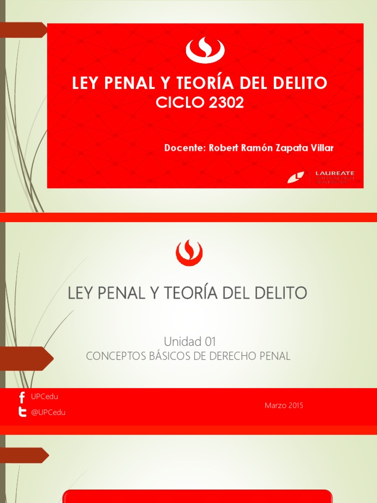 Unidad 1, Sem 1 (S2) 2302 PDF | PDF | Derecho penal | Criminología
