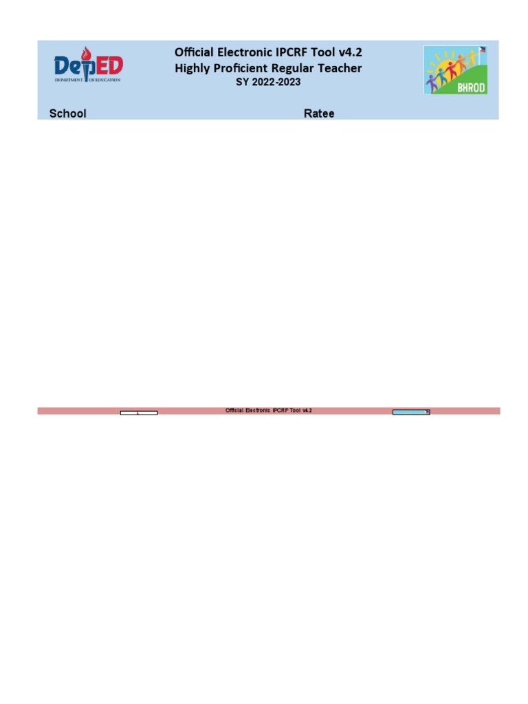 IPCRF Tool v4.2 for Highly Proficient Teachers | PDF
