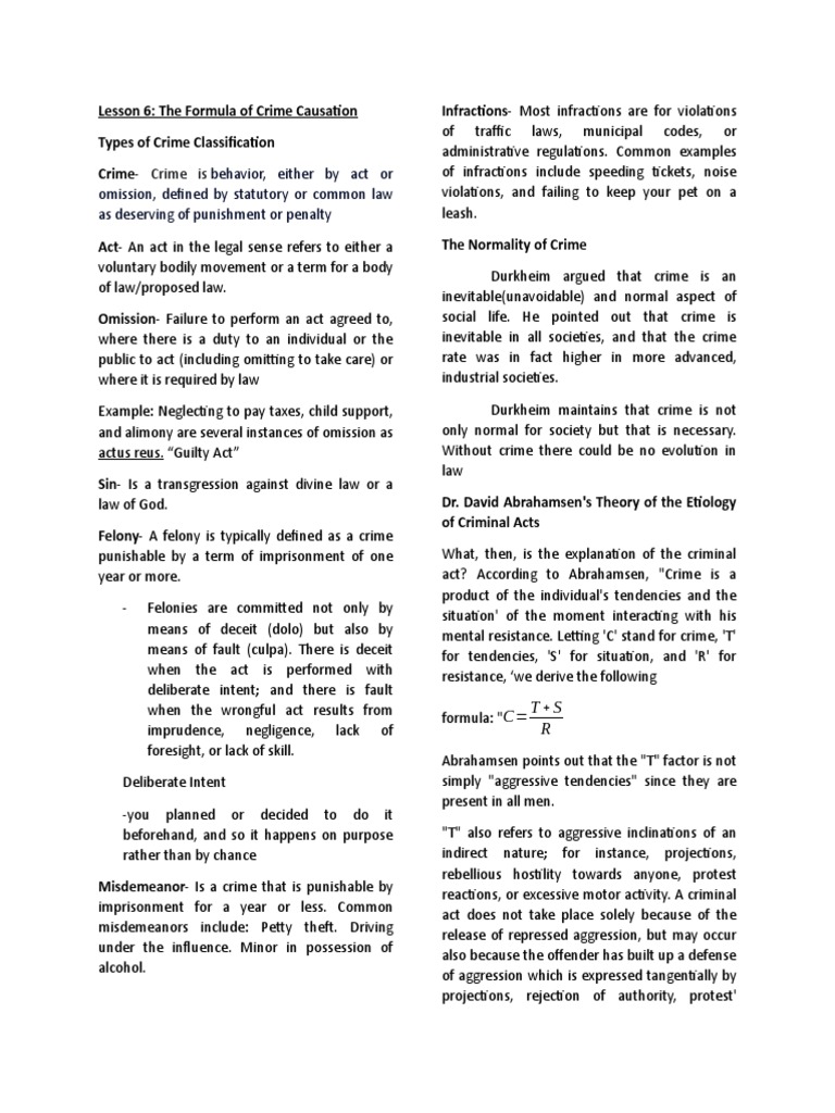 Lesson 6-7 (CRI 170) | PDF | Crimes | Crime & Violence