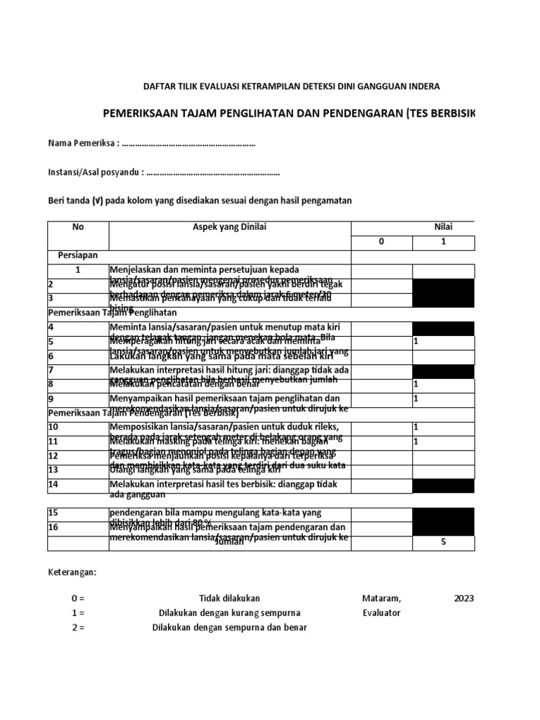Penilaian Indera | PDF