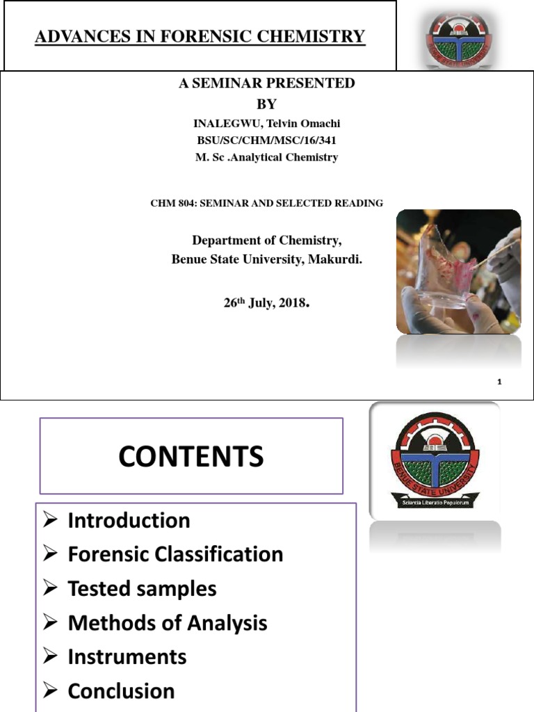 Forensic Chemistry Advances Seminar | PDF | Forensic Science ...