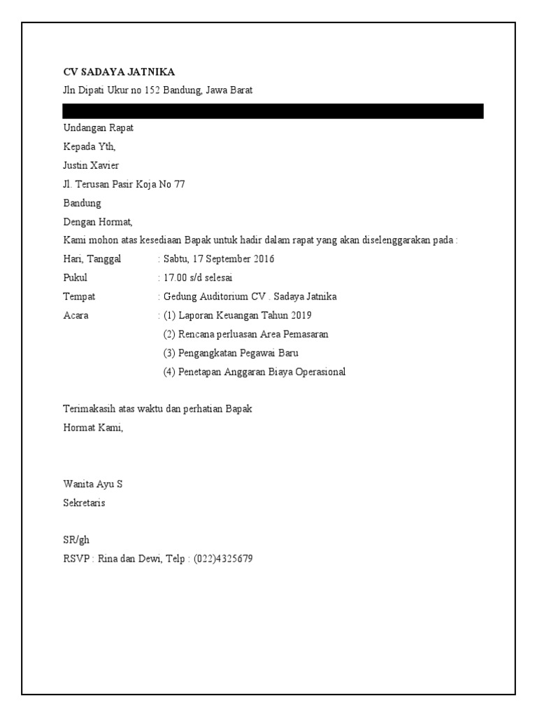 Surat Undangan Fix | PDF