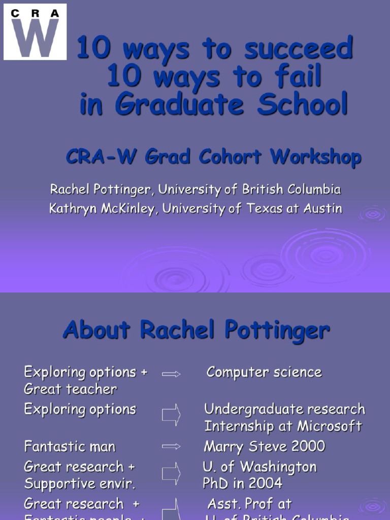10 Ways To Fail in Graduate School | PDF