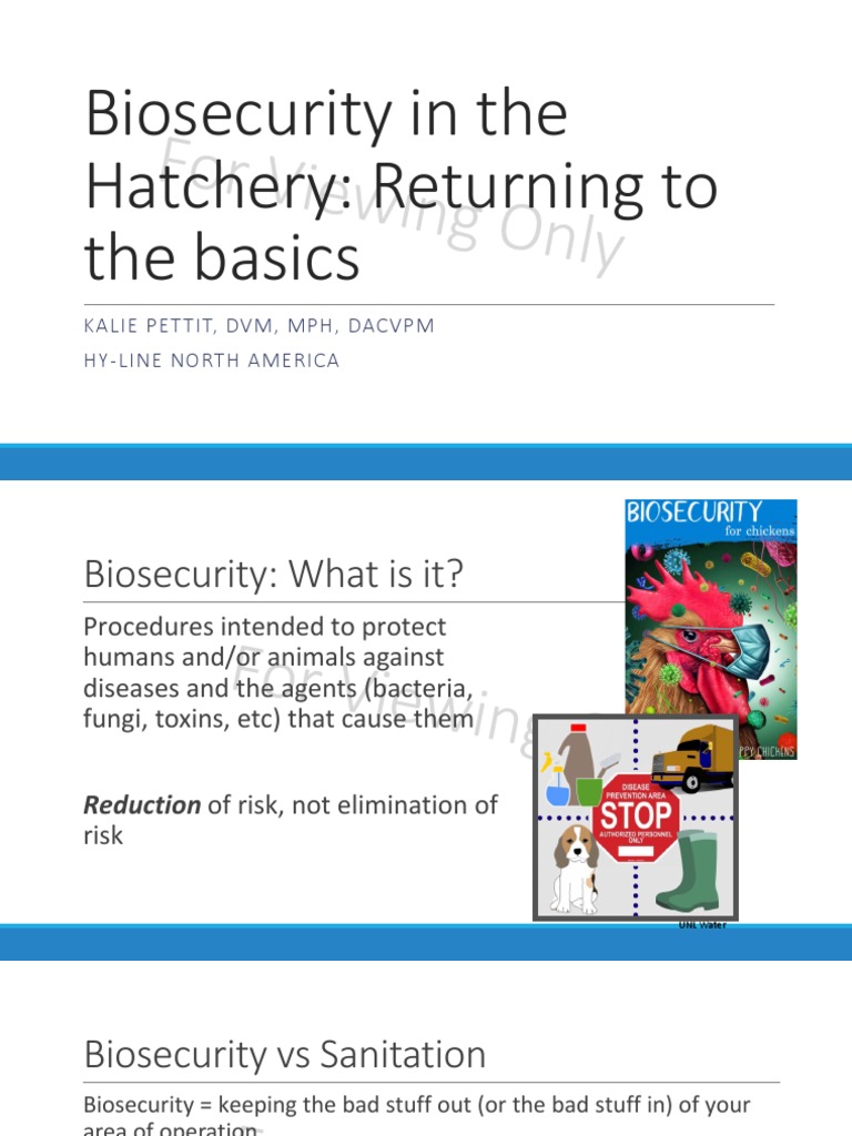 Biosecurity in The Hatchery - Back To Basics | PDF