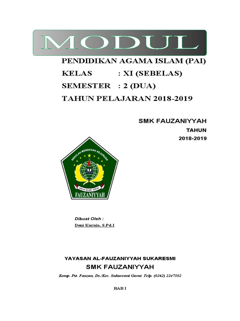 Modul PAI - Xi.Pk Deni-SMK 2018-2019 | PDF