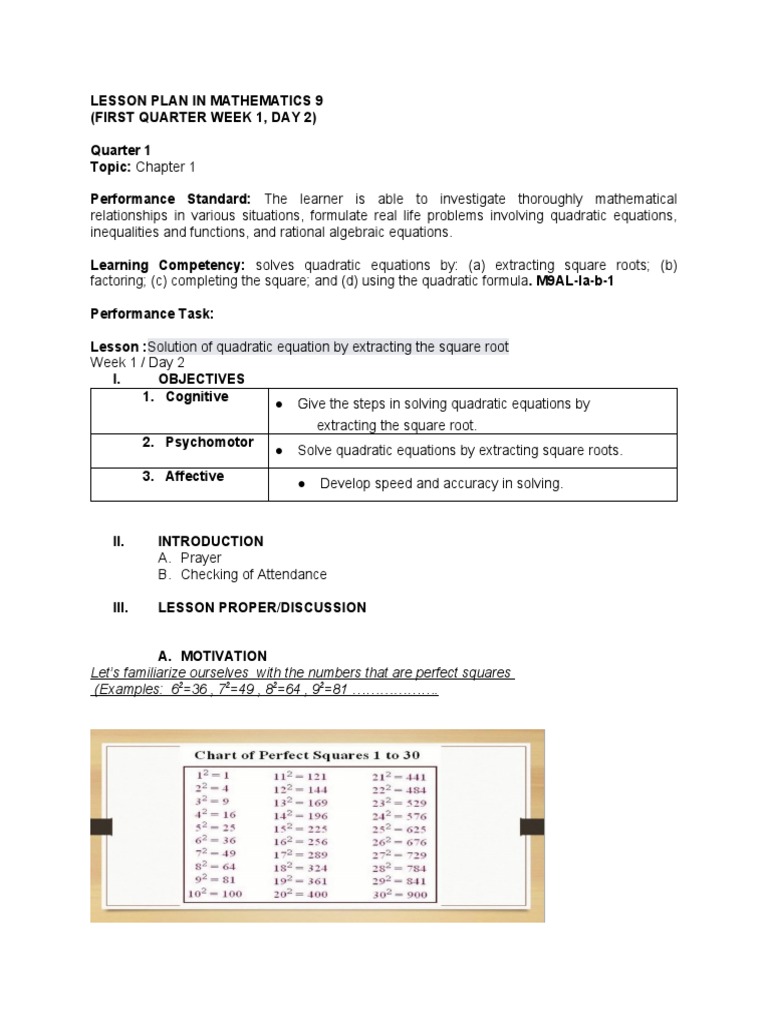 Solving Quadratics by Extracting Roots | PDF | Quadratic Equation ...