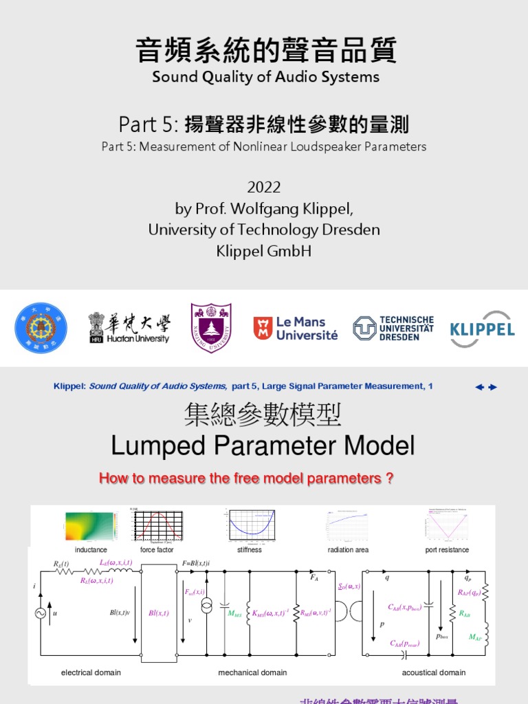 Finished Taiwan Course 5 KLIPPEL - Nonlinear Parameter Measuremen | PDF ...