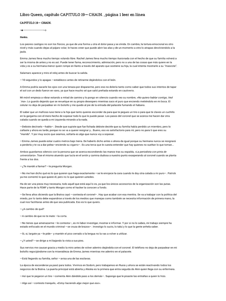 1 - Libro Queen, Capítulo 19 - Chain. | PDF
