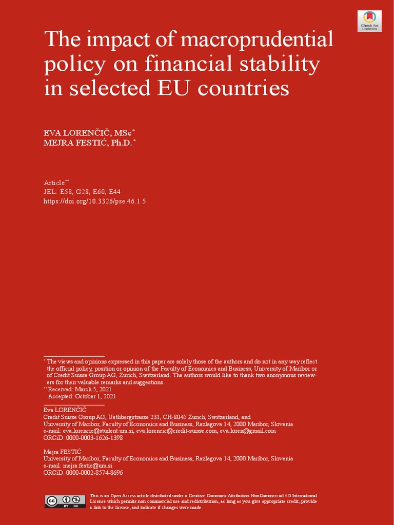 The Impact of Macroprudential Policy On Financial | PDF ...