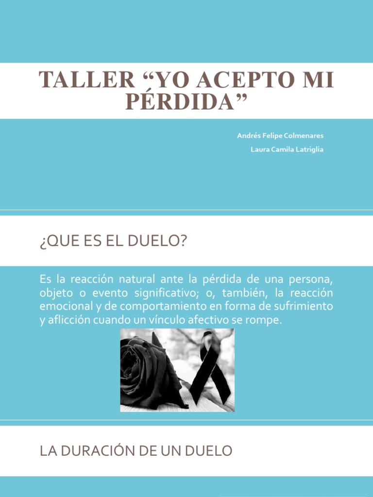 Taller Yo Acepto Mi Perdida | PDF | Dolor | Depresión (estado de ánimo)