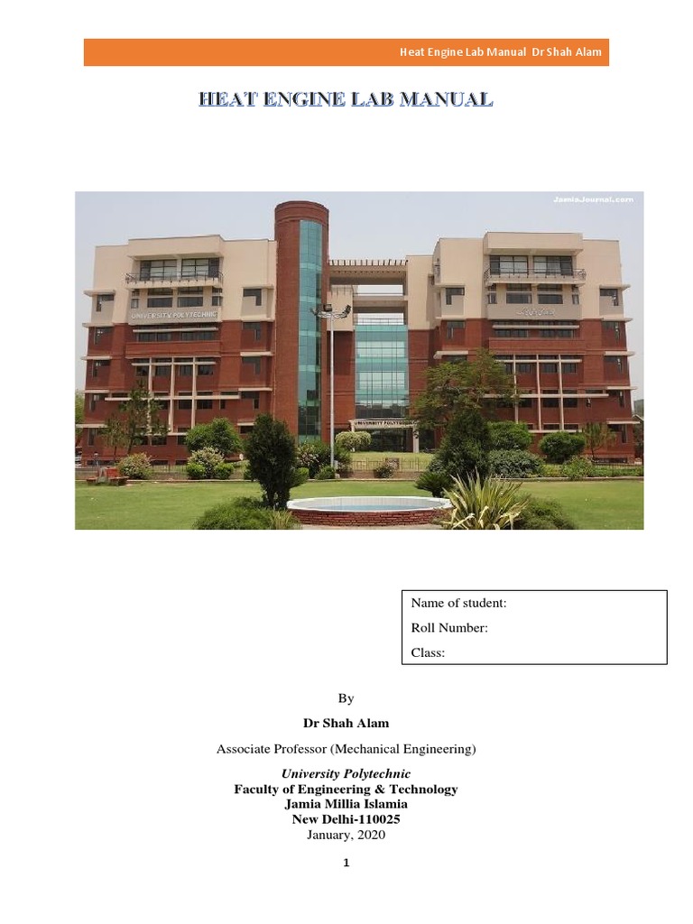 Heat Engine Lab Manual | PDF | Diesel Engine | Engines