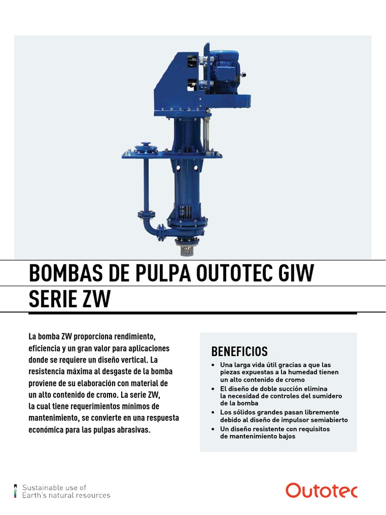 Outotec GIW ZW Series Brochure ES-2017 Lowres | PDF | Diseño ...