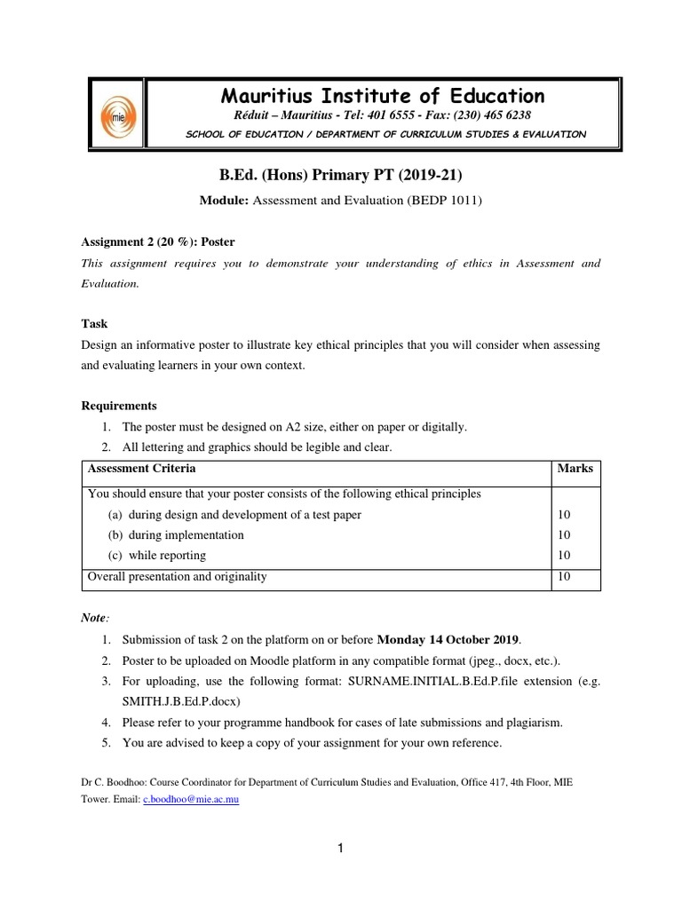 BEd Primary PT 2019 Assessment 190628 - Assignment 2 | PDF | Art