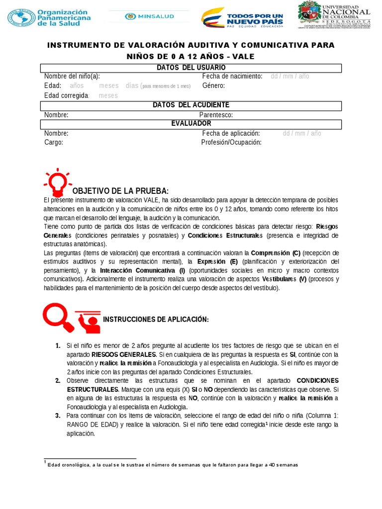 Instrumento de Valoracion Auditiva y Comunicativa para Ninnos de 0 A 12 Annos | PDF | Comunicación