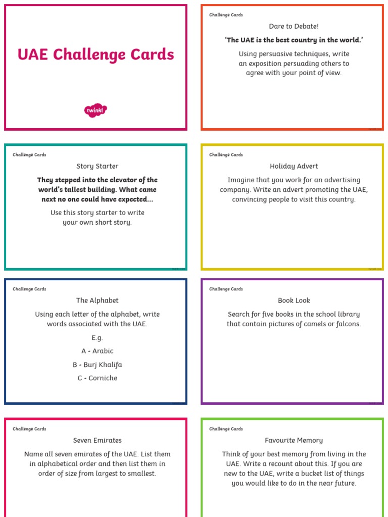 Ui C 60 Uae Challenge Cards - Ver - 1 | PDF | United Arab Emirates