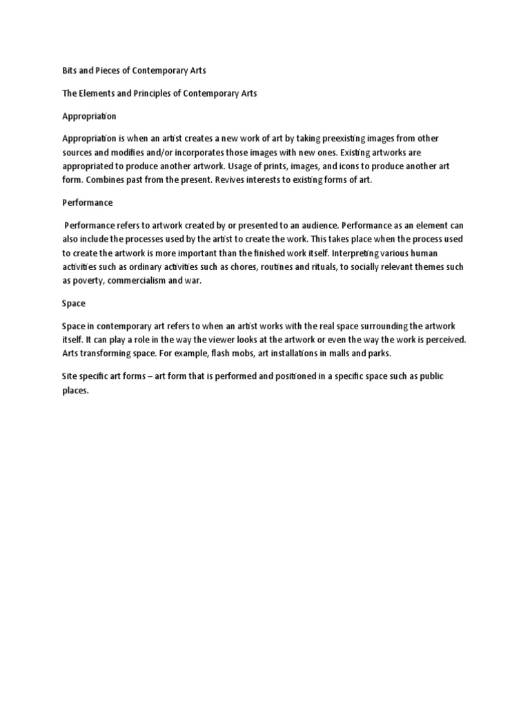 Elements of Contemporary Art Explained | PDF