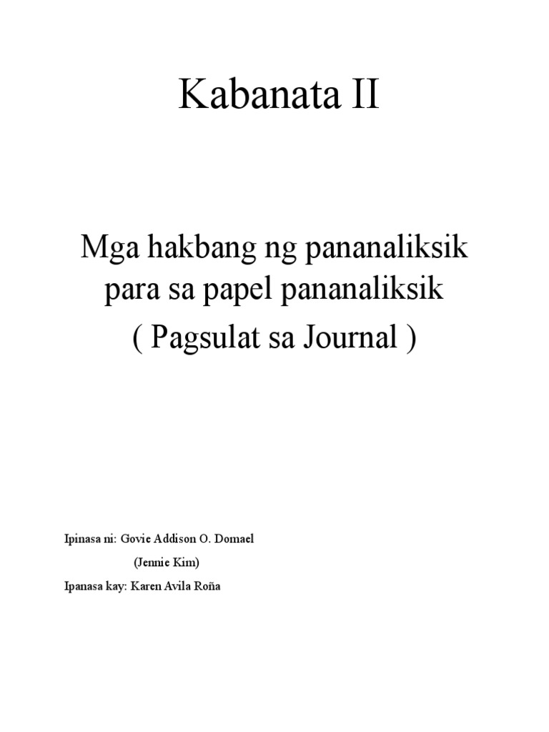 Kabanata II | PDF