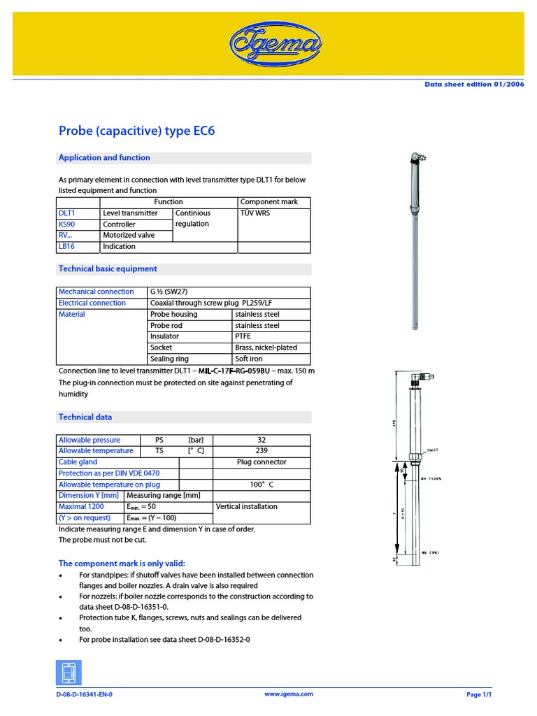 EC6 Capacitance Electrode | PDF