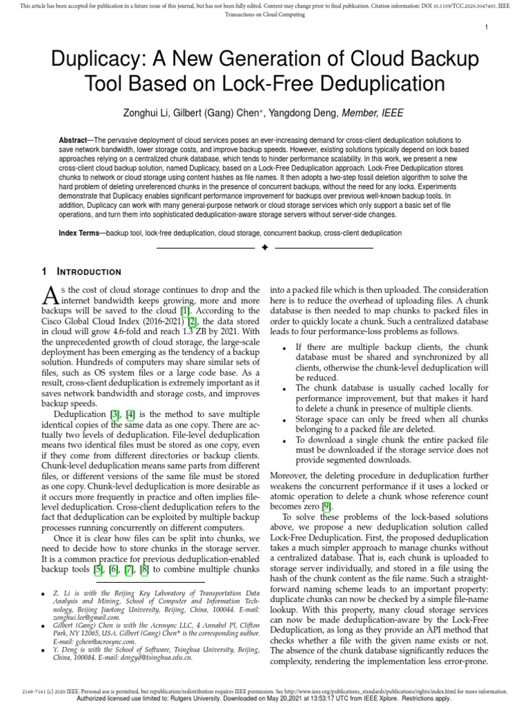 Li 2020 | PDF | Backup | Computer File
