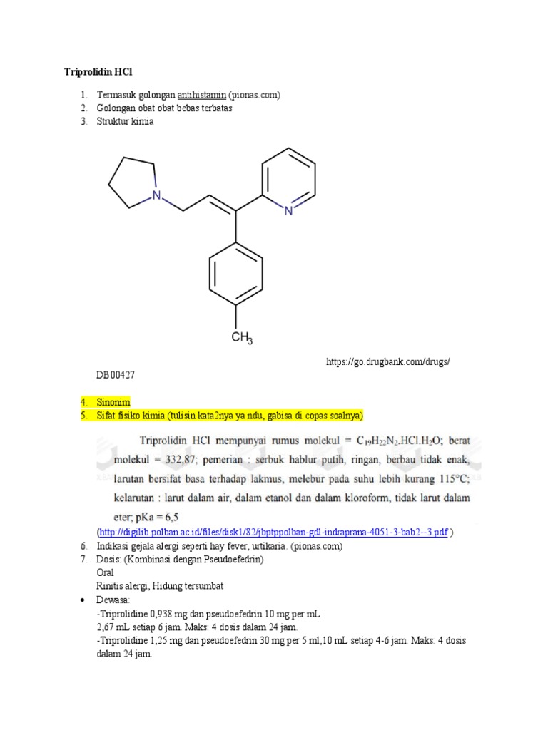 Triprolidin HCL | PDF