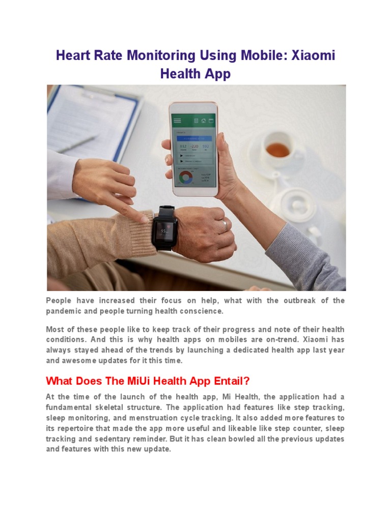 Heart Rate Monitoring Using Mobile - Xiaomi Health App | PDF | Mobile ...
