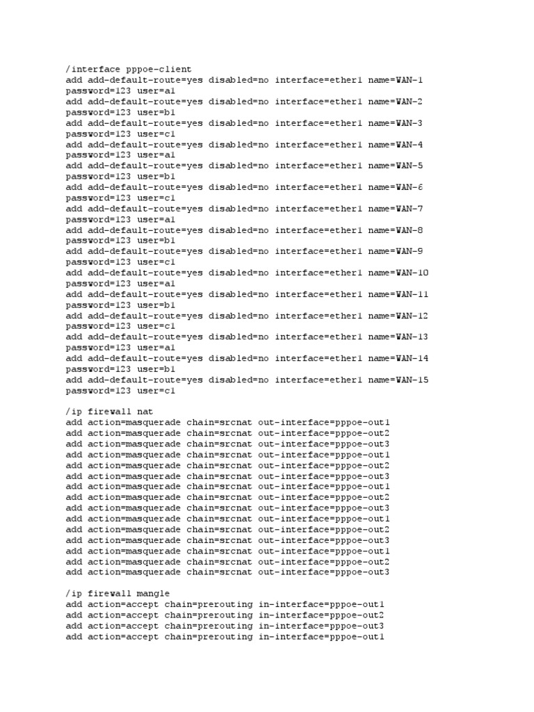 Multiple PPPoE Configuration | PDF | Cyberspace | Networking Standards
