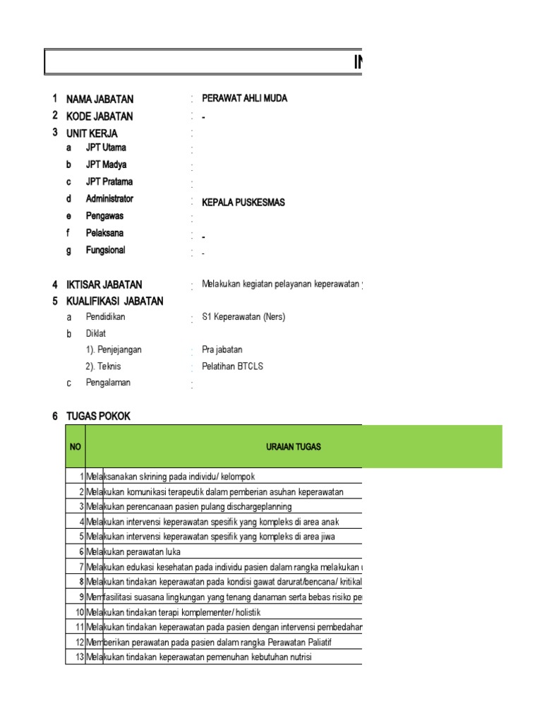 ANJAB PERAWAT AHLI MUDA | PDF