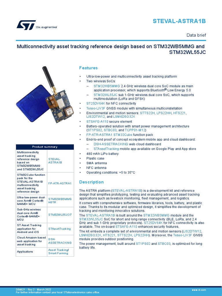 Steval Astra1b | PDF | System On A Chip | Computing