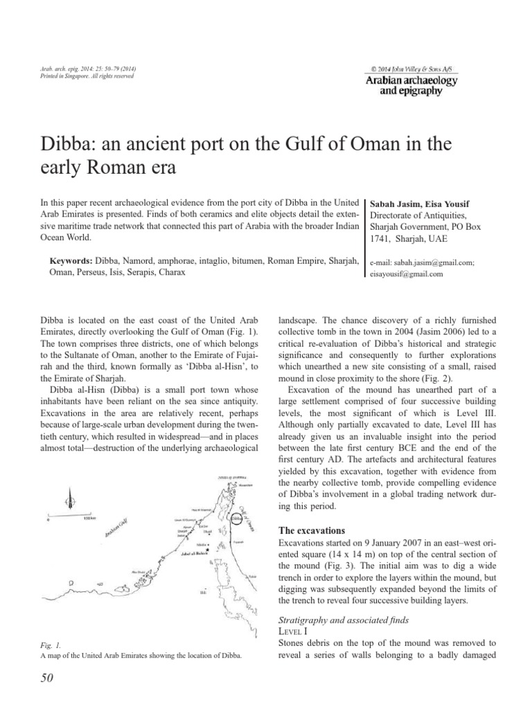 Dibba An Ancient Port On The Gulf of Oma | PDF | Pottery | Persian Gulf
