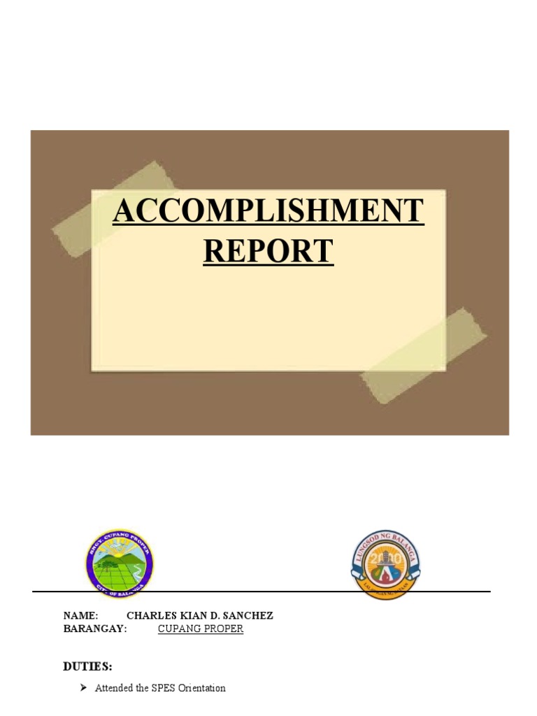 Spes Accomplishment Report 2 | PDF