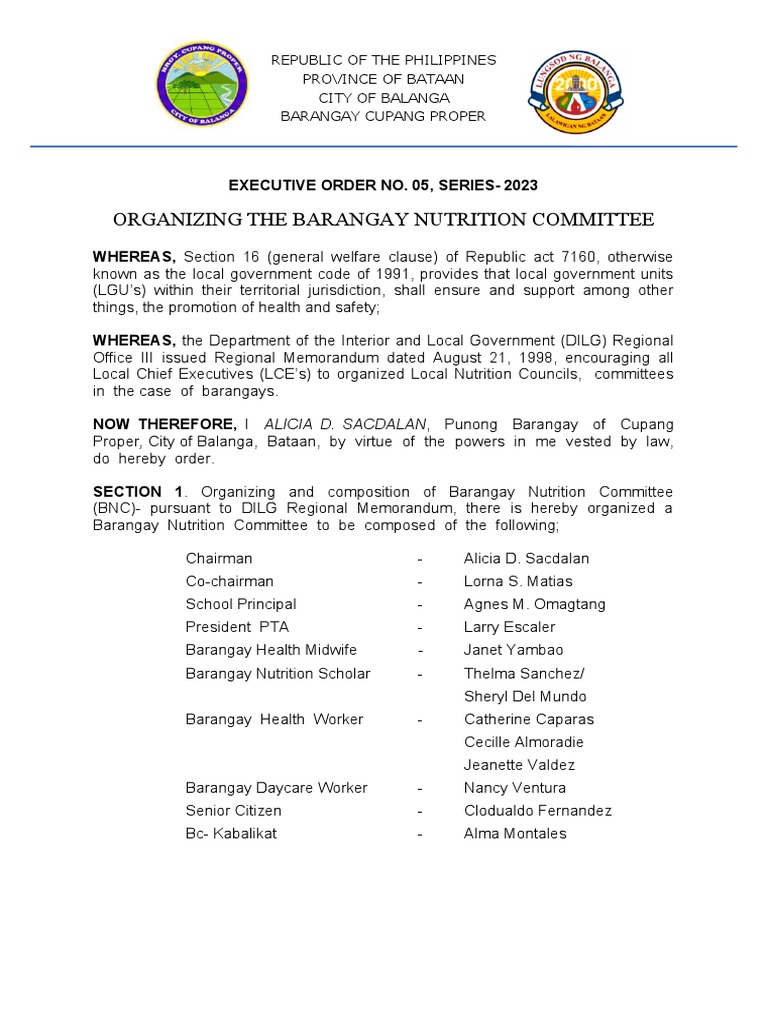 E.O Nitrition Committe 2022 | PDF | Wellness